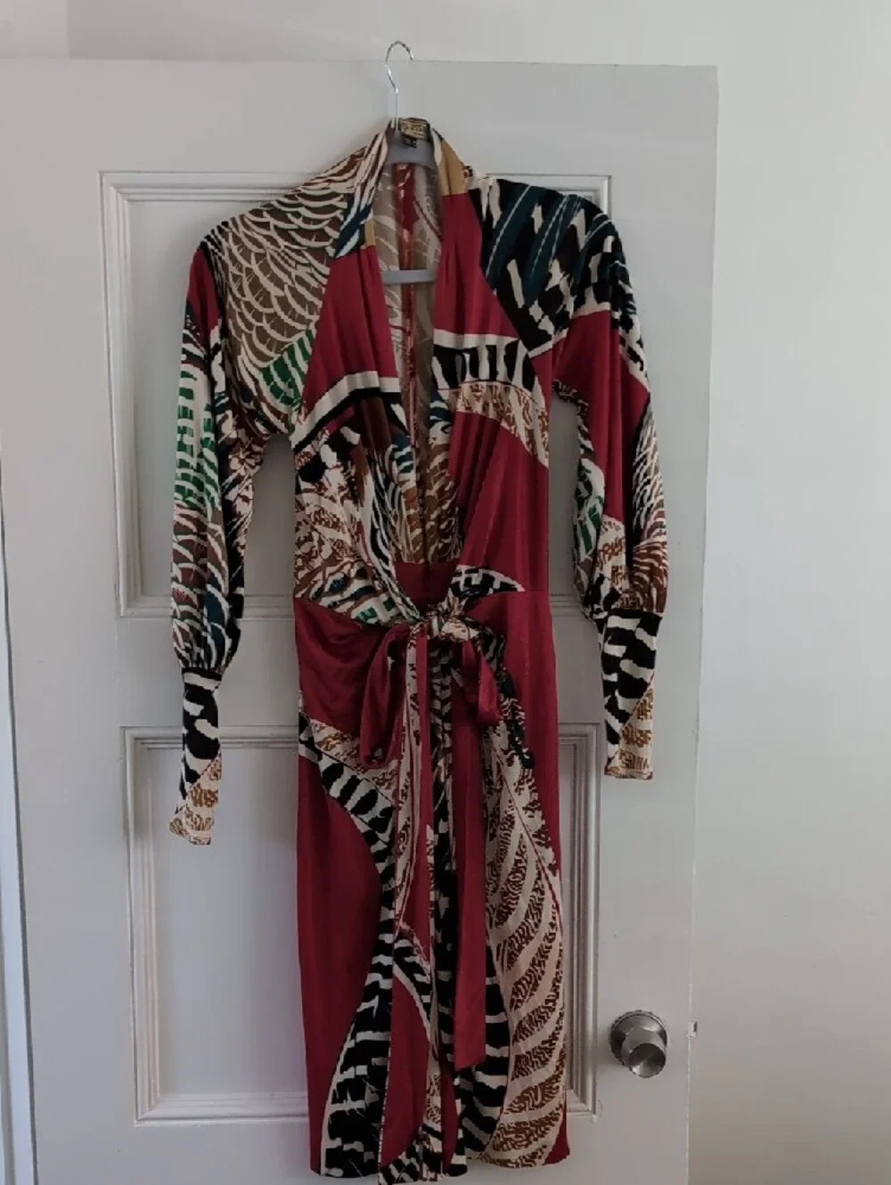 Issa London | Dresses | Issa London Multicolor Abstract Print Wrap ...